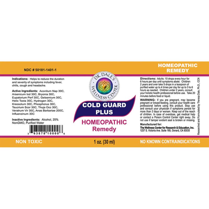 Cold Guard Plus Liquid Homeopathy (1 oz) - Alive & Shine Shop